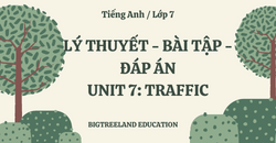 TIẾNG ANH LỚP 7 - UNIT 7: TRAFFIC - LÝ THUYẾT - BÀI TẬP - ĐÁP ÁN
